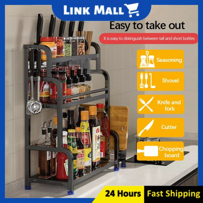 Rak Rempah Rak Dapur Seasoning Kitchen Organizer Rak Stainless Steel ...