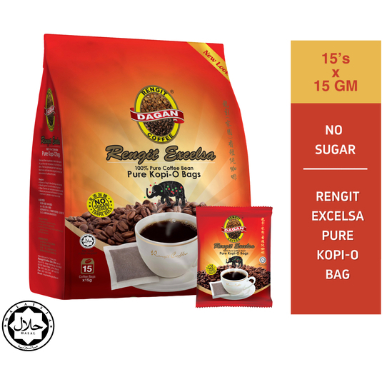 DAGAN 纯咖啡粉 Rengit Excelsa Pure Kopi-O Bag - [15 x 15g] [200g] | Shopee ...