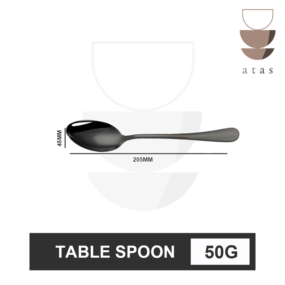 HOTEL GRADE BLACK Stainless Steel Cutlery Flatware Set Spoon Fork Knife ...