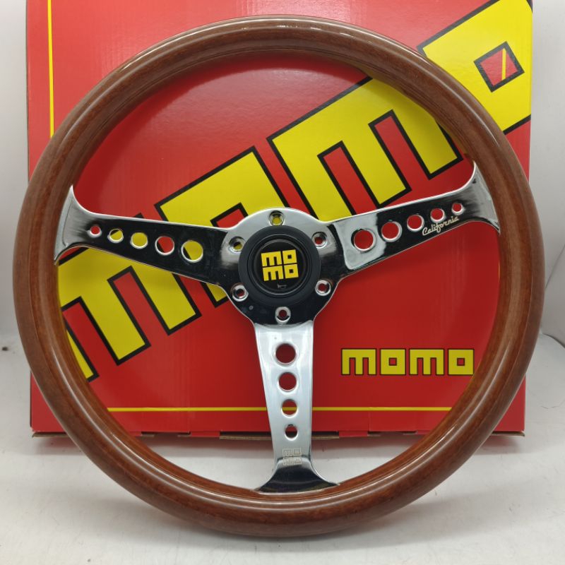Free Gift ! MOMO California Wood Steering Wheel Heritage 360mm Chrome ...