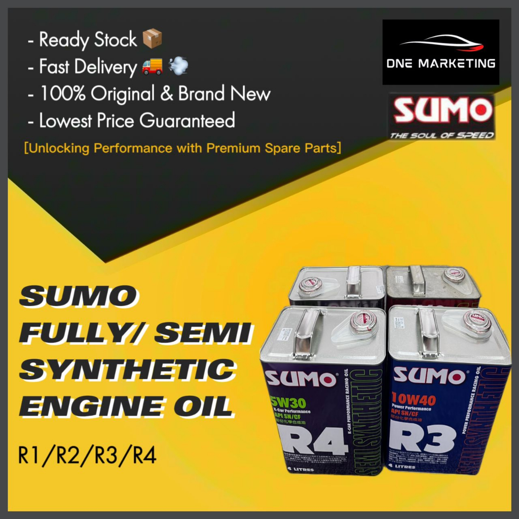 SUMO Fully/ Semi Synthetic Engine Oil (R1-5W40/R2-10W60/R3-10W40/R4 ...