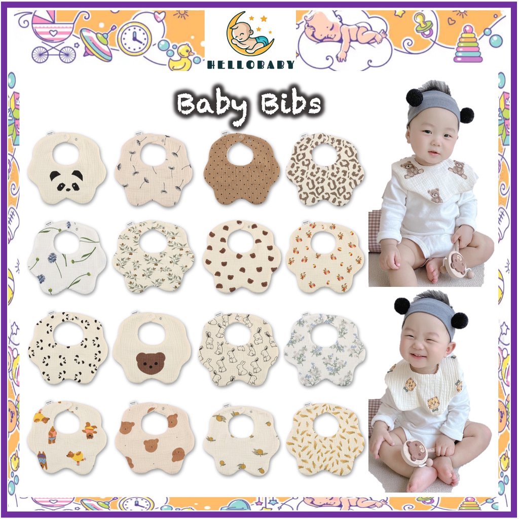 Premium Baby Bib Saliva 8 Layers Soft Flower shape Quality newborn bibs ...
