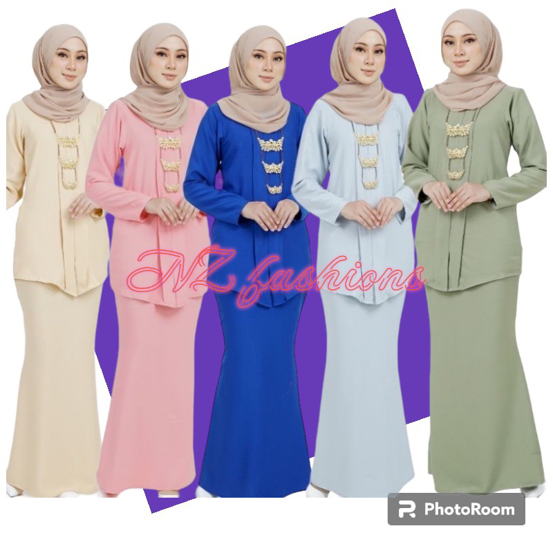 BAJU KEBAYA MODEN PLAIN CEY ITALIAN IRONLESS | Shopee Malaysia