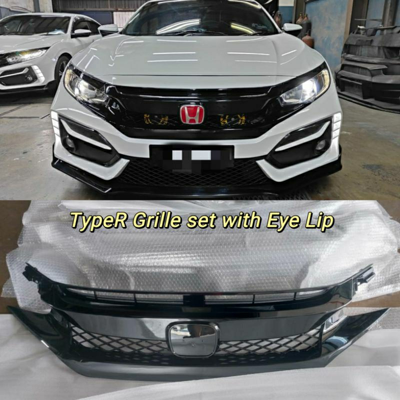 Honda Civic FC Type R Front Grill Grille with Eye Lip | Shopee Malaysia