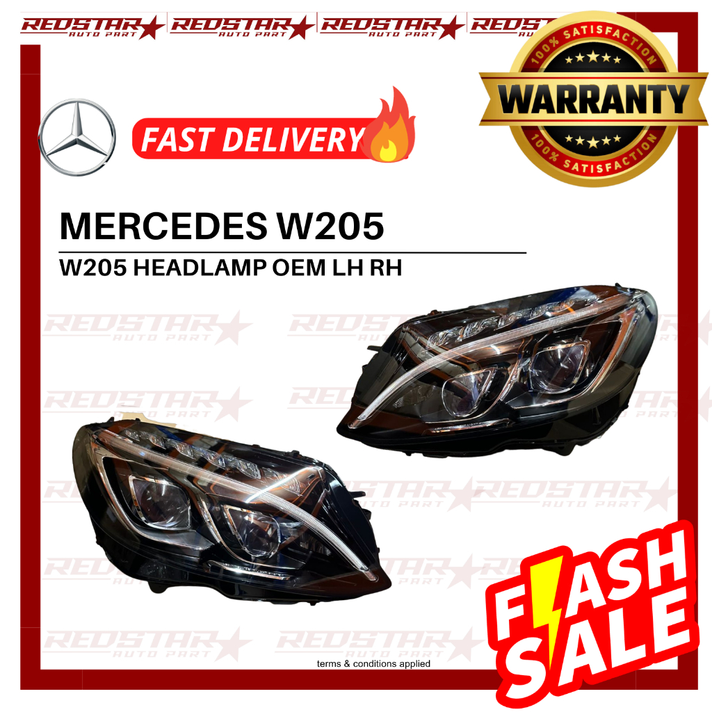 MERCEDES W205 HEADLAMP HEADLIGHT LH & RH NEW-OEM ( A205 906 8102/A205 ...
