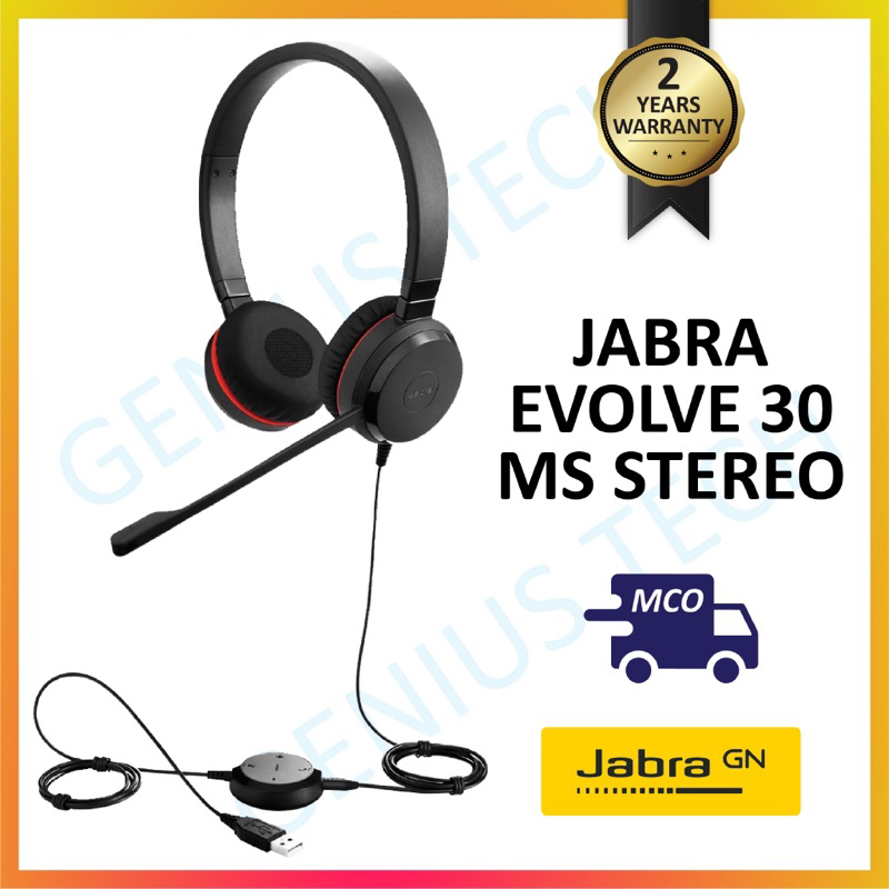 HEADSET Jabra Evolve 30 II MS & UC Stereo HSC060 ENC060 READY STOCK 💯 ...