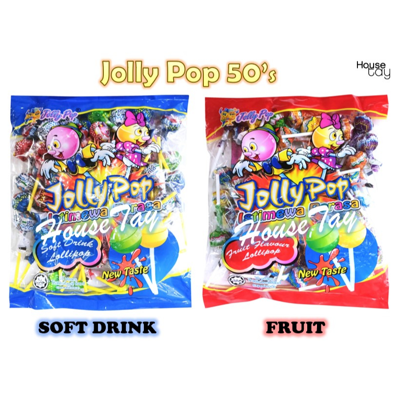 Jolly Pop Lollipops 50pcs [ Fruit / Soft Drink ] | Shopee Malaysia