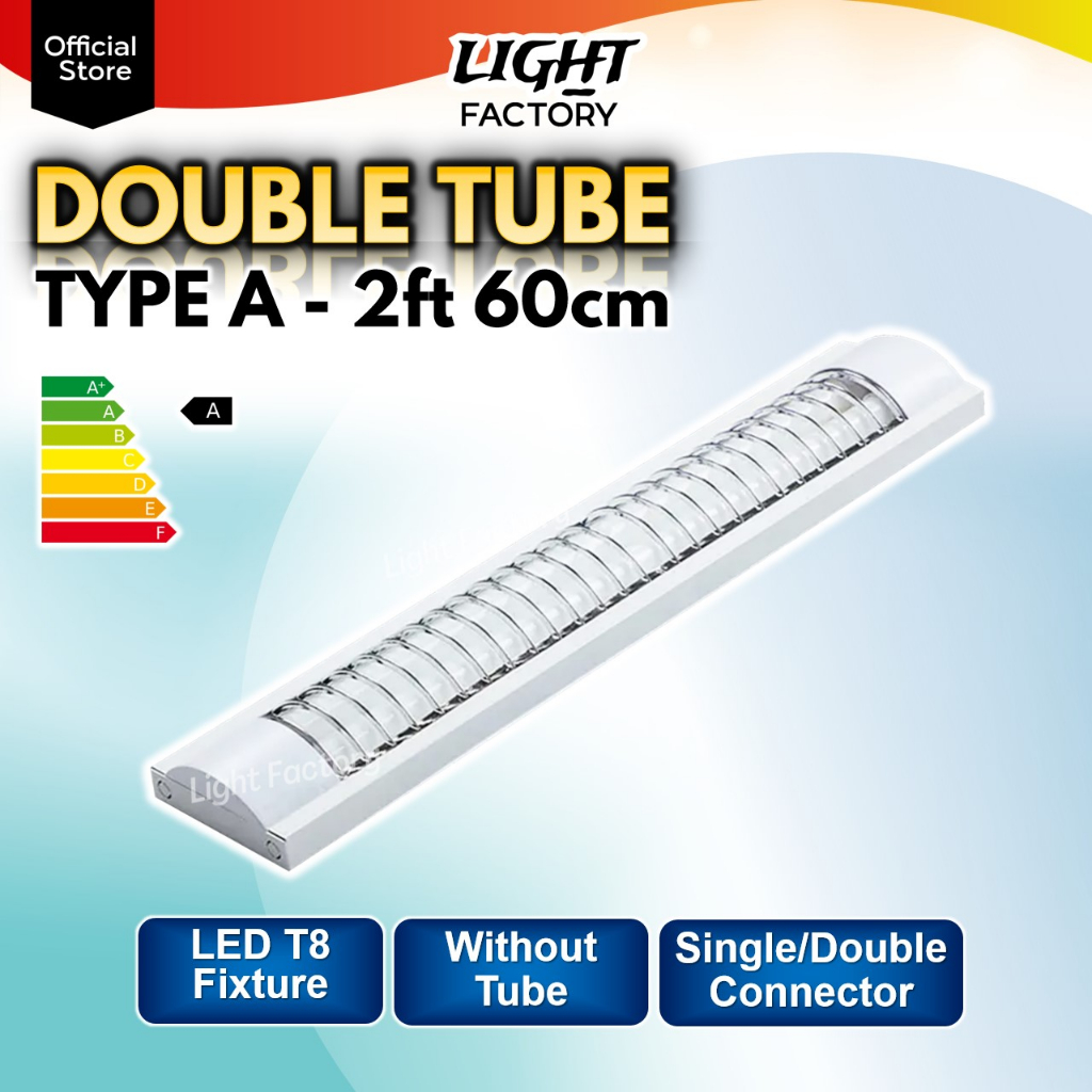 LED T8 Louver Fitting T8 Fitting Single Circuit Double Circuit Frosted Casing For T8 LED Double ...