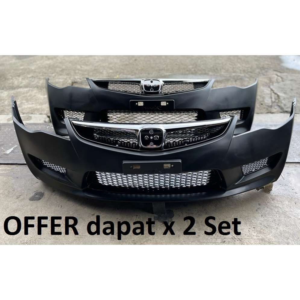 1 Big Offer Dapat 2 set fd type r depan bumper pp fit untuk civic fd1 fd2 replace upgrade ...