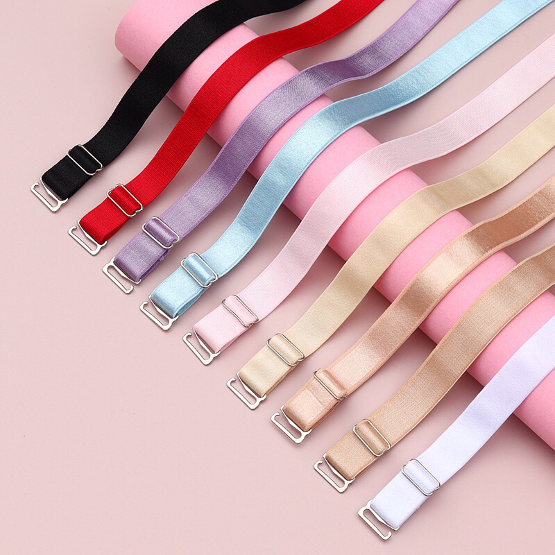 (Ready Stock) 1.5cm Bra Strap Iron Steel Hook Elastic Polyamide Fibric ...