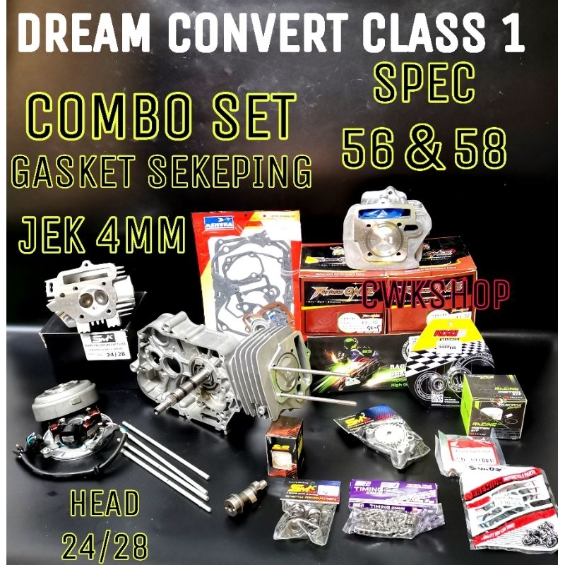 EX5 DREAM CONVERT CLASS 1 COMBO SET SPEC 56/58 JEKUP 4MM GASKET ...