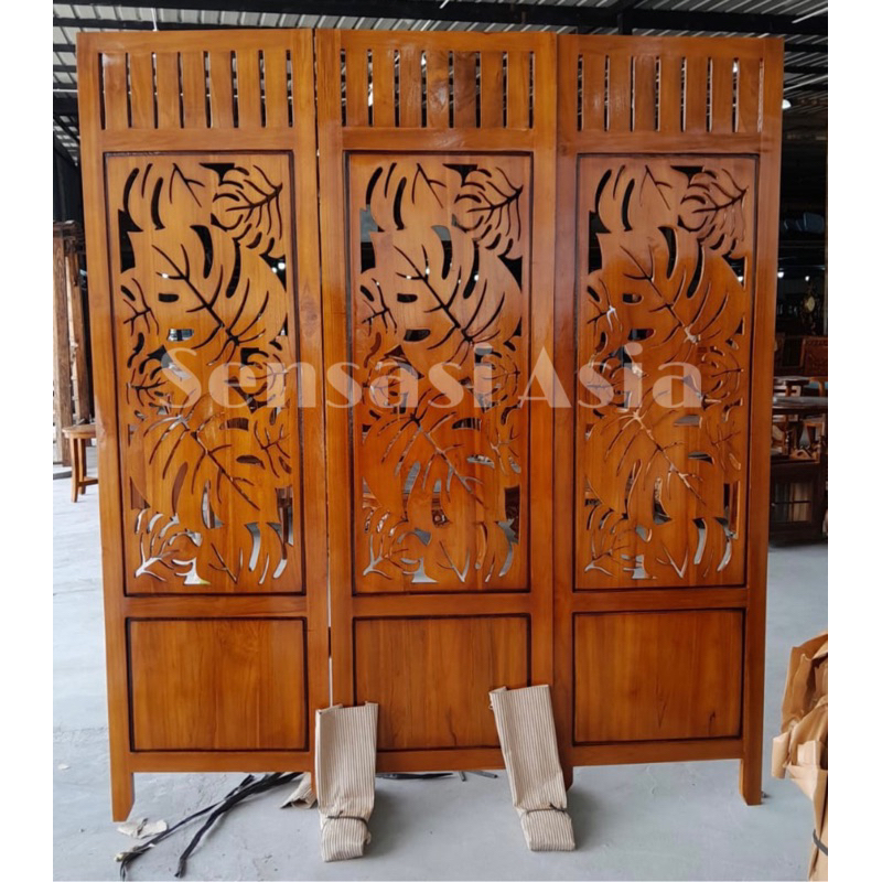 Partition Kayu Jati Original | Pembahagi Ruang Kayu Original Wood ...