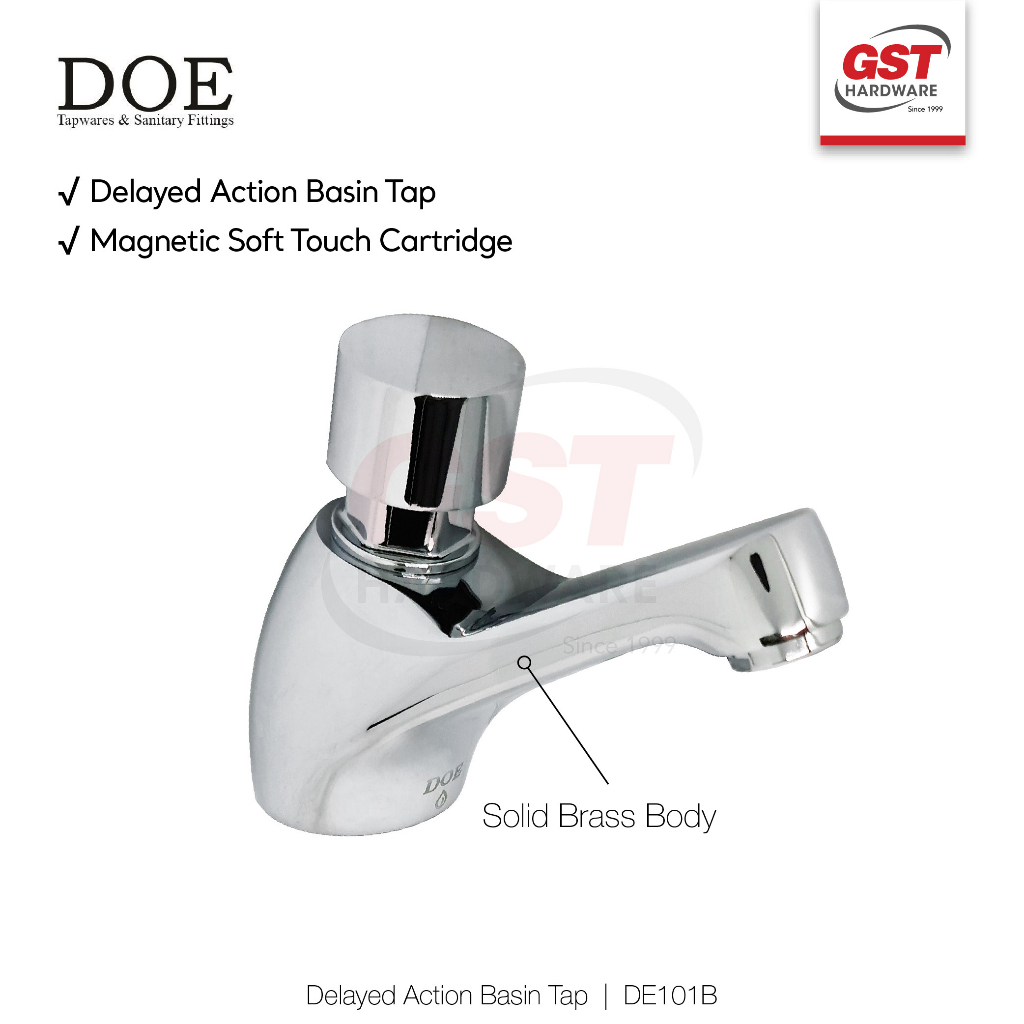 DOE Delayed Action Basin Tap DE101B Manual Self-Closing Basin Tap Basin ...
