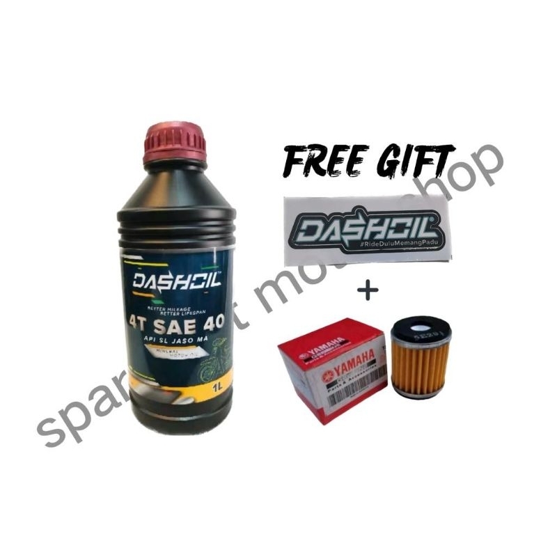 DASHOIL 4T SAE 40 MINERAL 1L MOTOR OIL(FREE OIL FILTER&STICKER ...