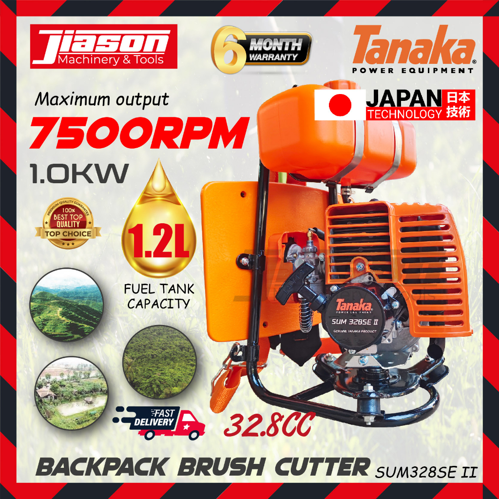 [NEW] TANAKA SUM328SE II / SUM328 32.8CC Backpack Brush Cutter 1.0kW ...