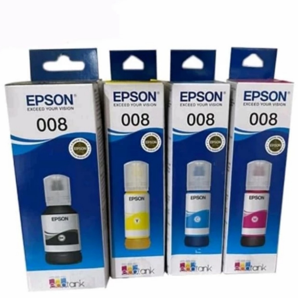 Epson 008 Black/Cyan/Magenta/Yellow Refill Ink (Original) | Shopee Malaysia