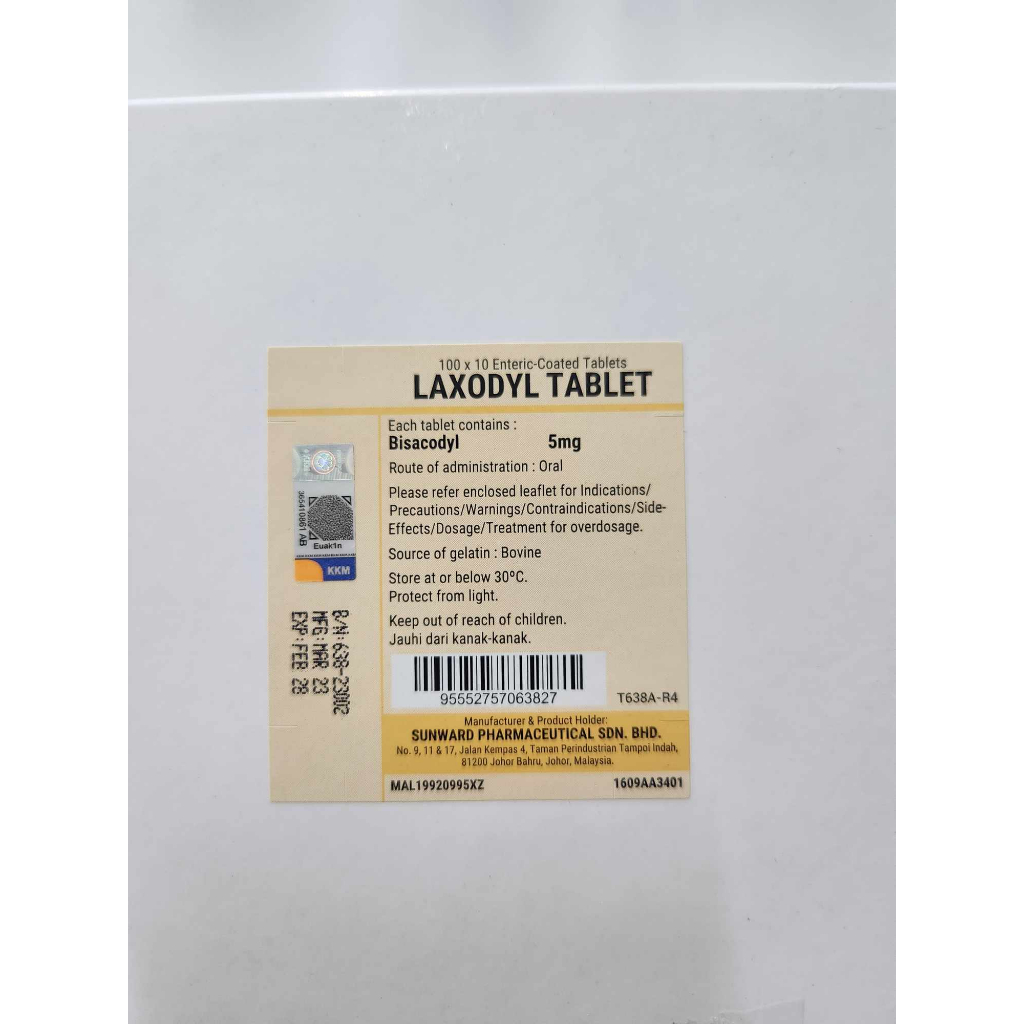 LAXODYL TABLET 5MG TAB SEMBELIT 100'S/BOX | Shopee Malaysia