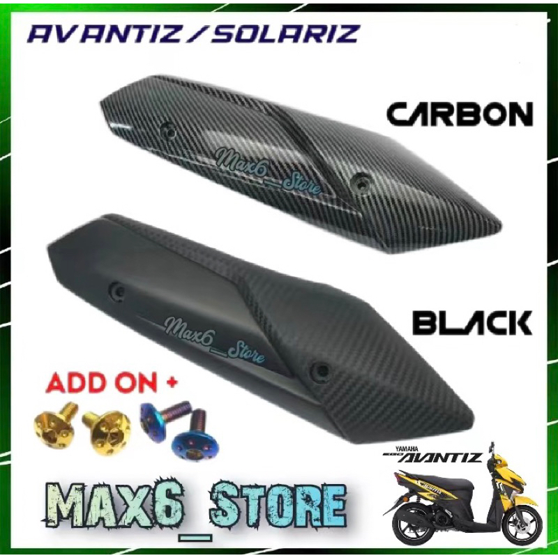 YAMAHA EGO AVANTIZ / SOLARIZ MUFFLER COVER (CARBON/ BLACK) EXHAUST ...