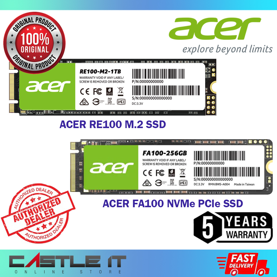 Acer SSD 128GB 256GB 500GB 512GB 1TB 2TB FA100 FA200 GEN 3X4 NVME GEN3 ...