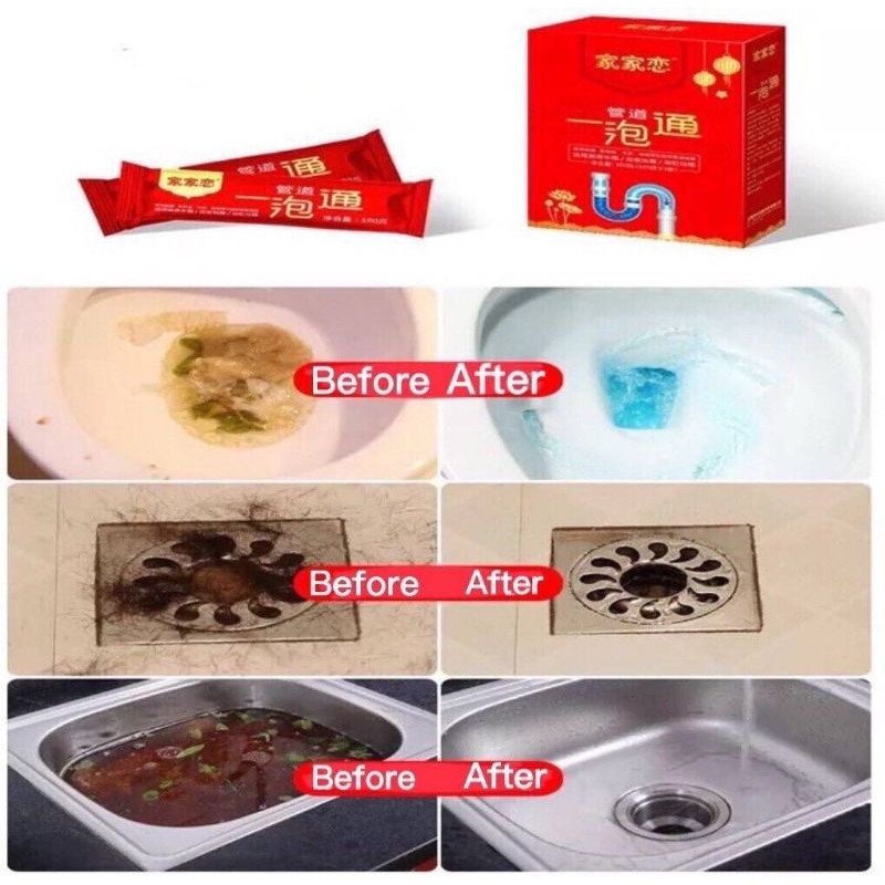 SERBUK PENCUCI MAGIC Untuk Membaiki Tandas, Lubang Bilik Air, Sinki ...