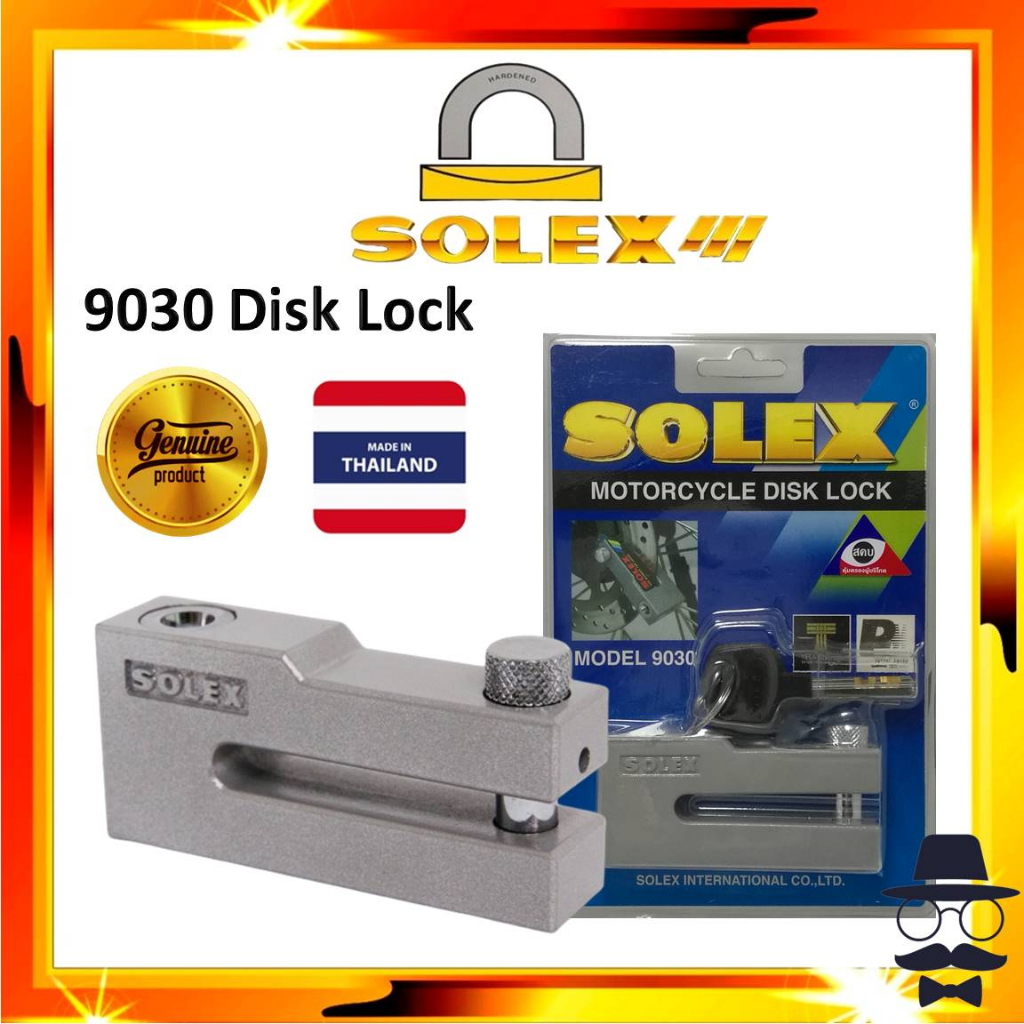 Solex 9030 GENUINE Premium Motorcycle Disk Lock Heavy Duty kunci Disc ...