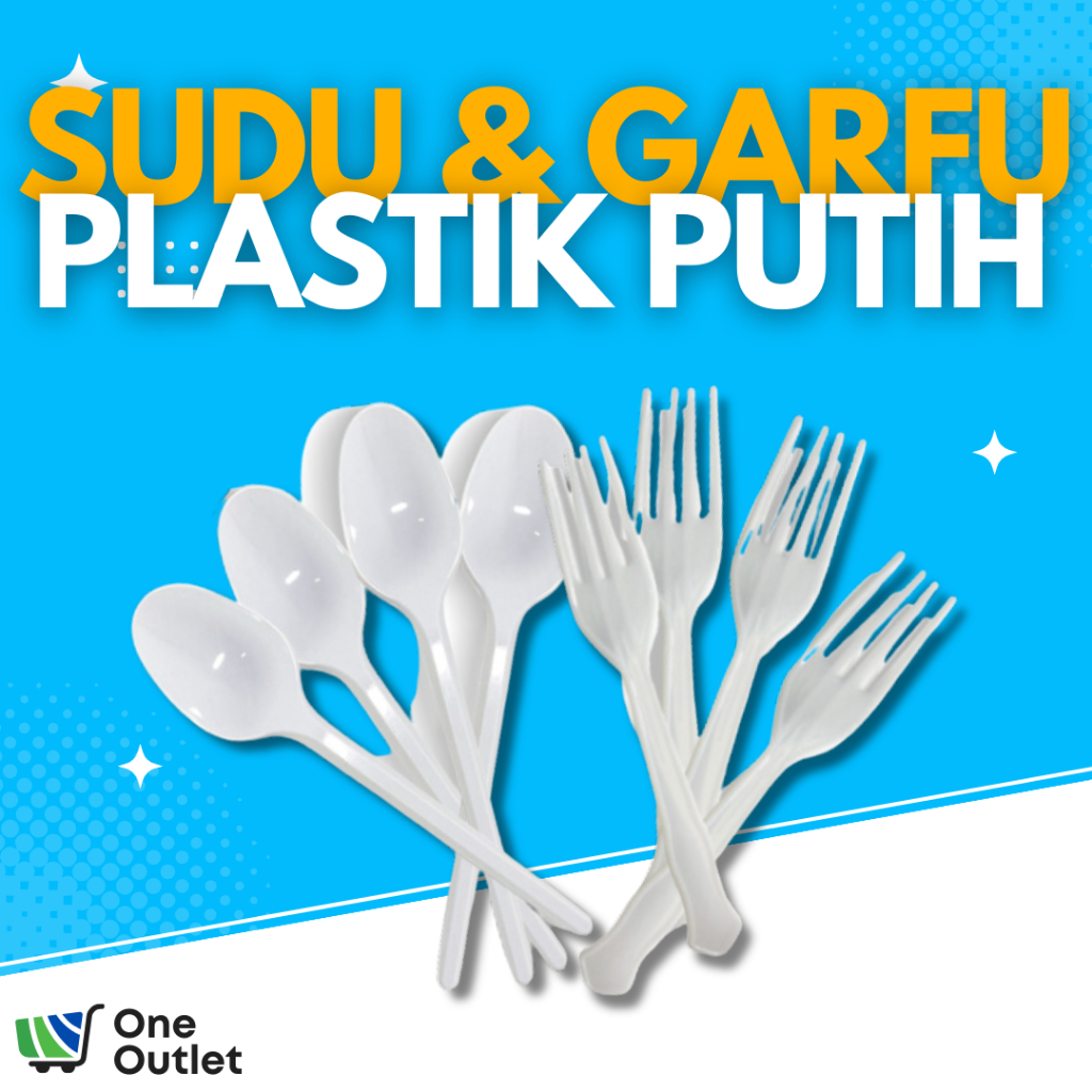 Sudu Plastik Putih Garfu Plastik Putih Disposable Plastic Cutlery ...