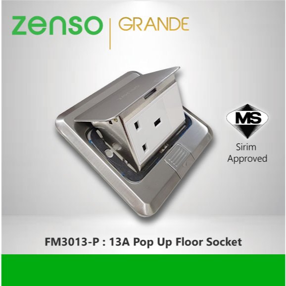 (SIRIM) Zenso Grande Heavy Duty13A 3 Pin 250V Metal Floor Mounted ...