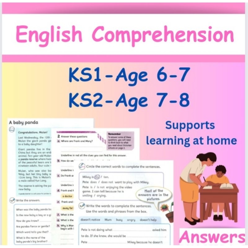 SC.73🌟English Comprehension🌟KS1|Age 6-7|🌟KS2|Age 7-8| | Shopee Malaysia