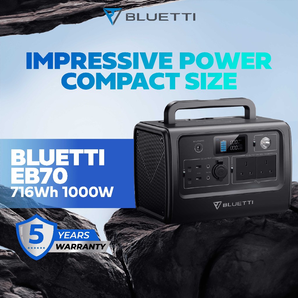 BLUETTI EB70 Portable Power Station 716Wh LiFePO4 Battery Surge AC ...