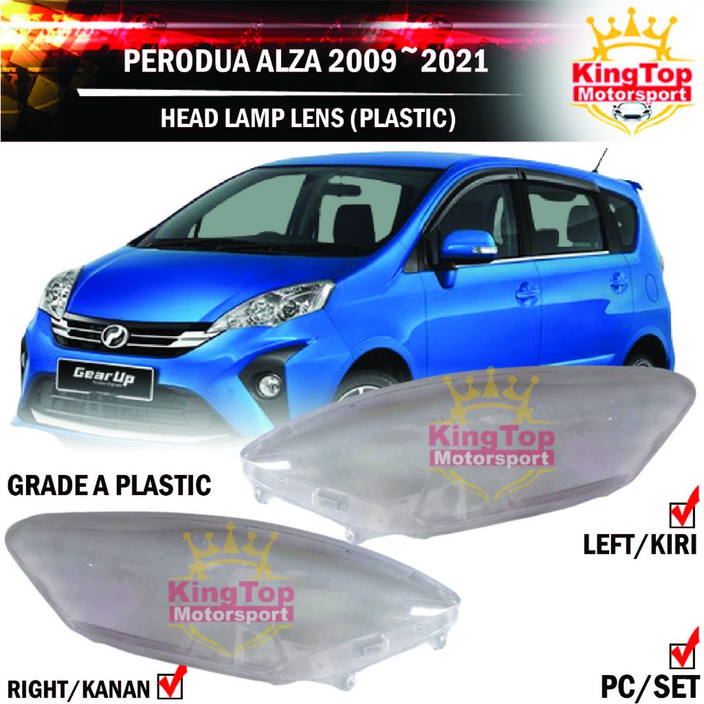 Perodua Alza 2009-2021 headlamp lens cover Head lamp cover Plastic PC ...