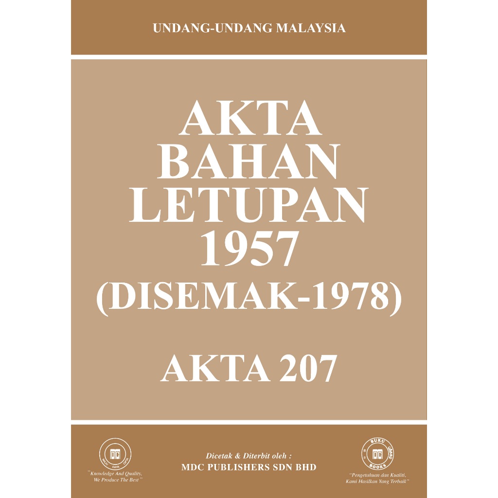 (207) AKTA BAHAN LETUPAN 1957 (DISEMAK - 1978) | Shopee Malaysia