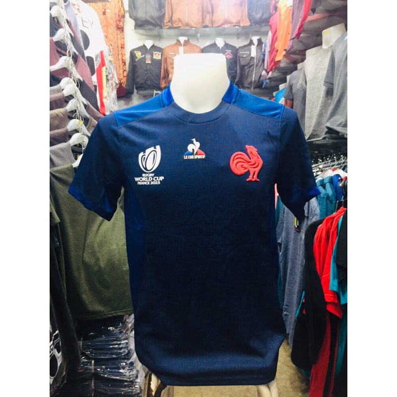 France Rugby World Cup 2023 Mens Home Rugby Shirt - Short Sleeve Navy ...