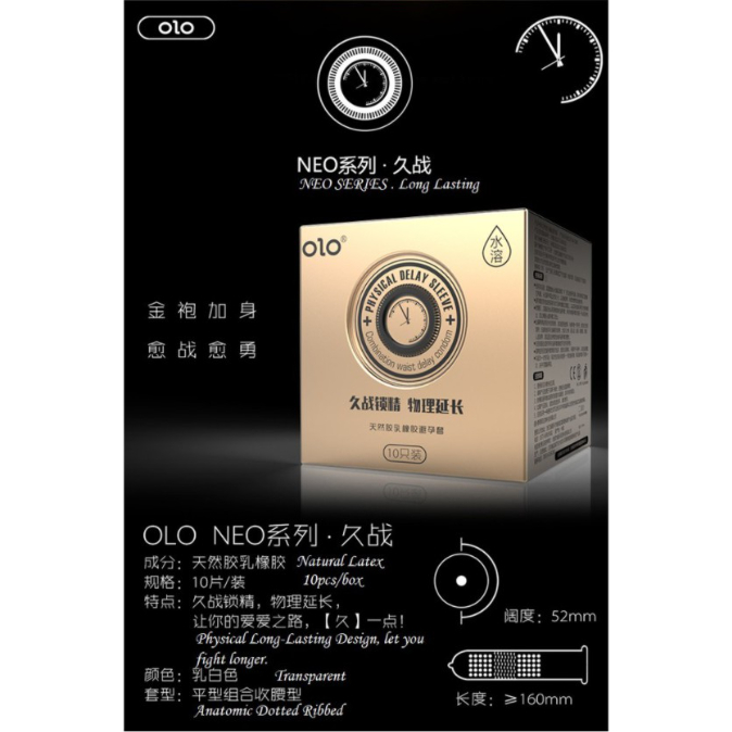 LOVE4U OLO 001 Condom Classic Ultra Thin Anatomic Long Lasting Dotted Hyaluronic Acid 10pcs/Box ...