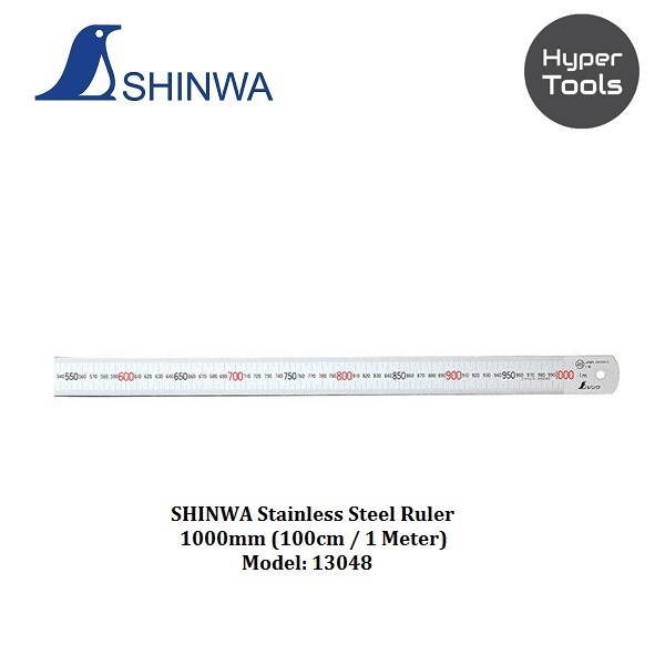 SHINWA Stainless Steel Ruler 1000mm (100cm / 1 Meter) - Model: 13048 | Shopee Malaysia