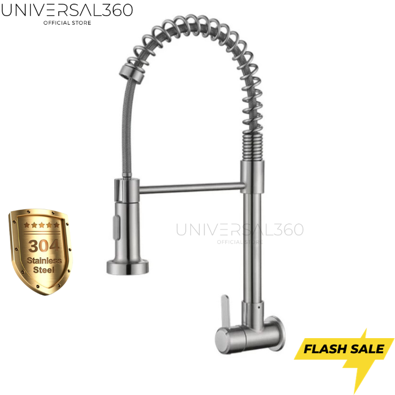 Single Cold Wall Faucet Basin Kitchen 304 Stainless Steel Modern Tap ...