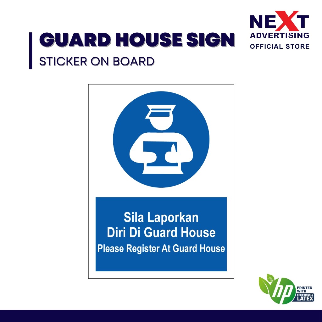 Please Register At Guard House Sign | Sticker on Board | Shopee Malaysia