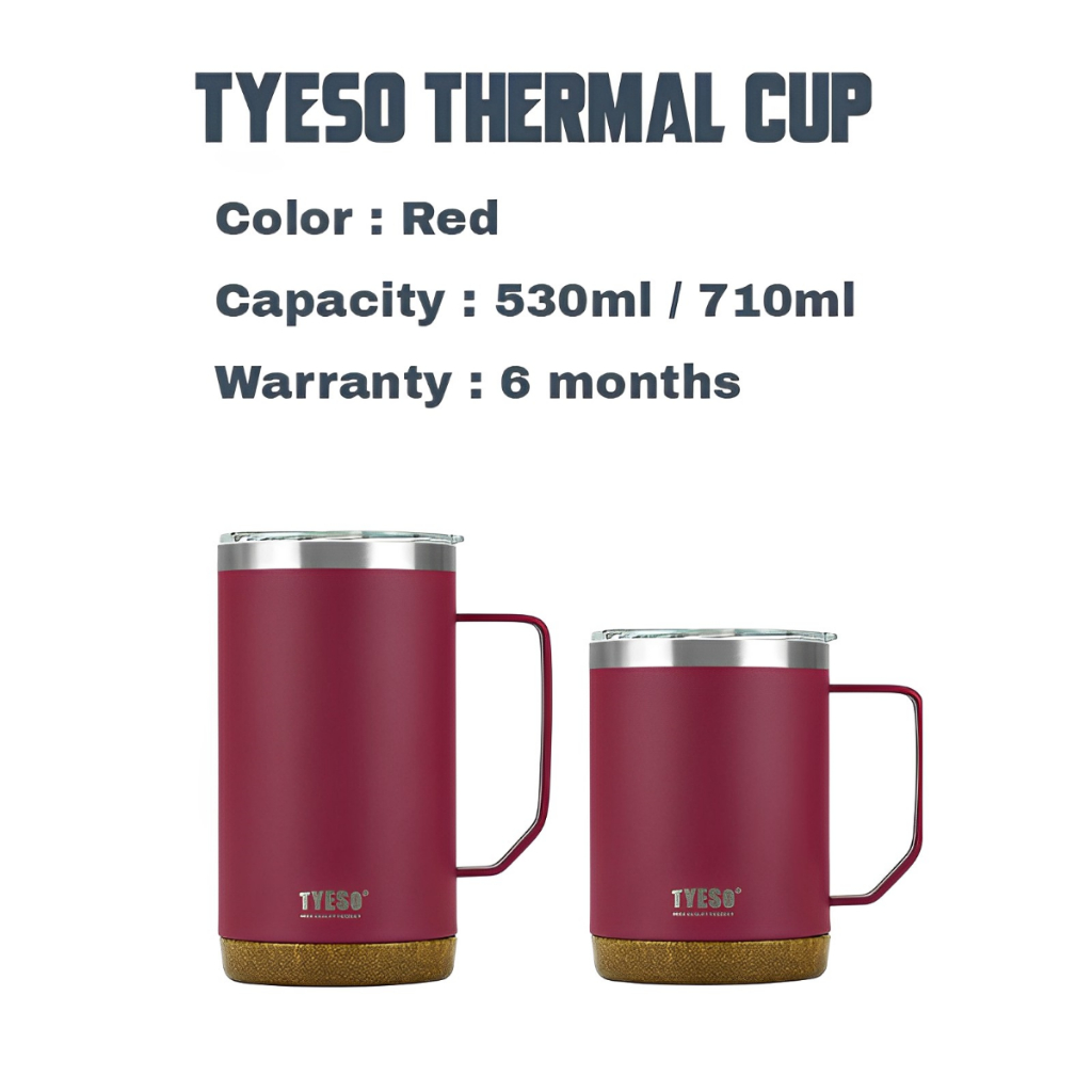 Tyeso Thermal Cup With Handle Grip 530ml/710ml Insulated Flask Vacuum Tumbler Business Office ...