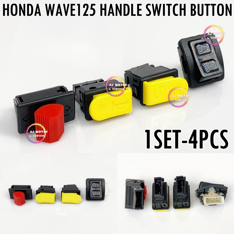1SET-4PCS HONDA W125 WAVE125 HANDLE SWITCH BUTTON SIGNAL / HORN ...