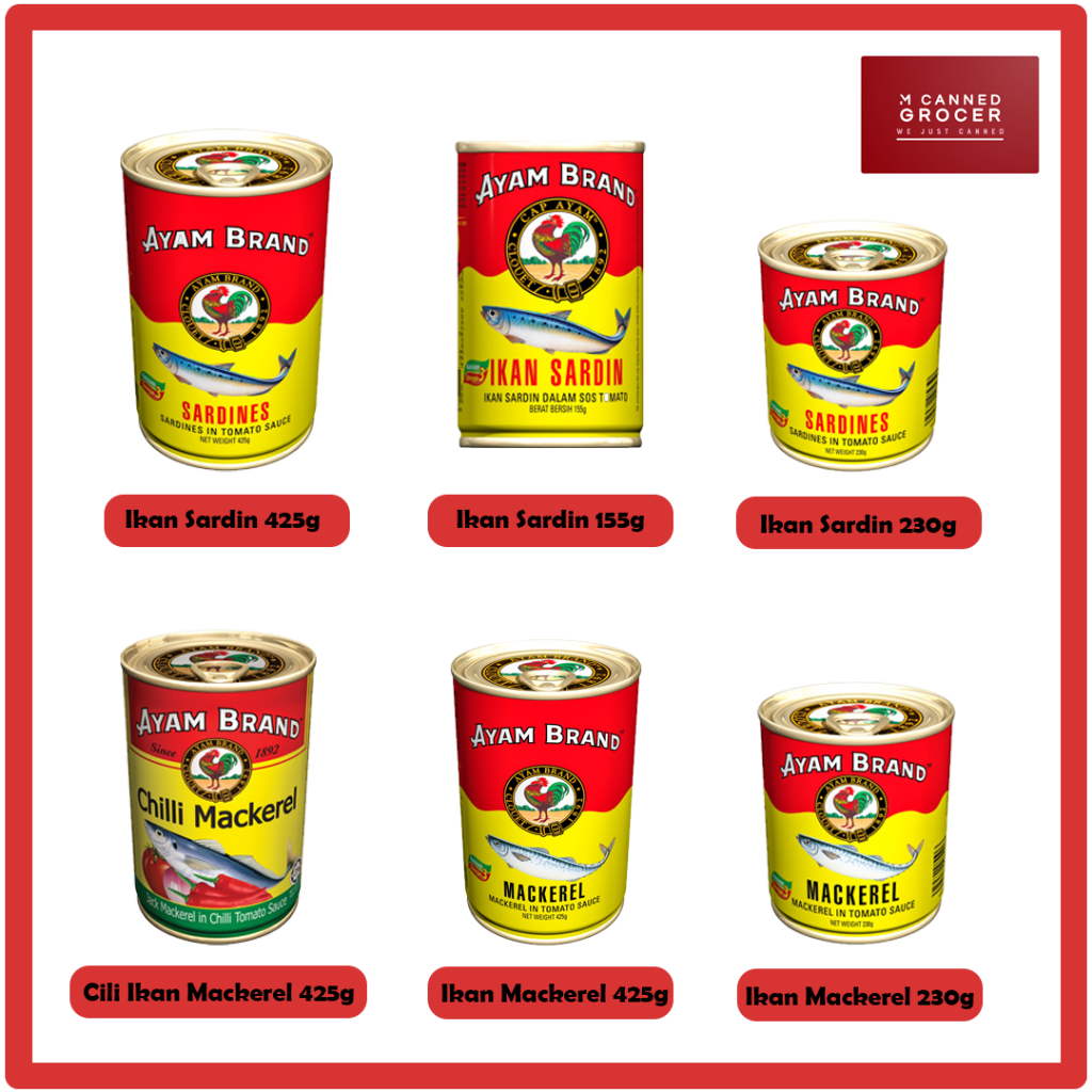Ayam Brand Ikan Sardine & Ikan Mackerel dlm Sos Tomato Ayam brand Sardine & Mackerel in Tomato ...