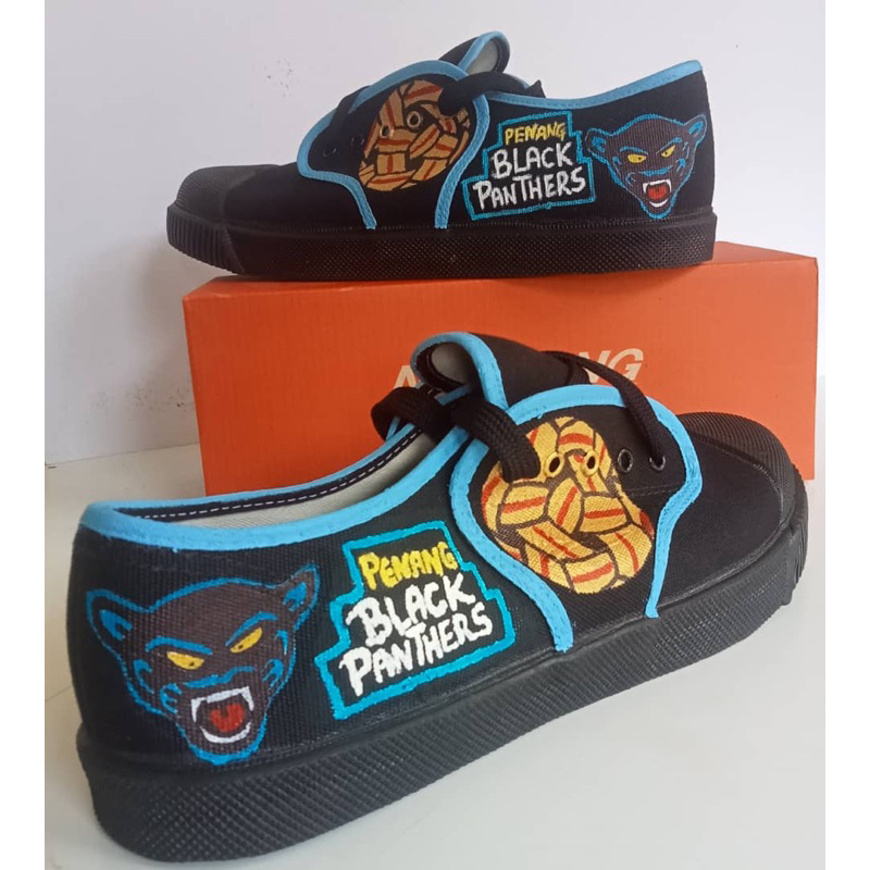 Kasut Nanyang Penang Black Panther Stylo Fancy Sepak Takraw STL Custom ...