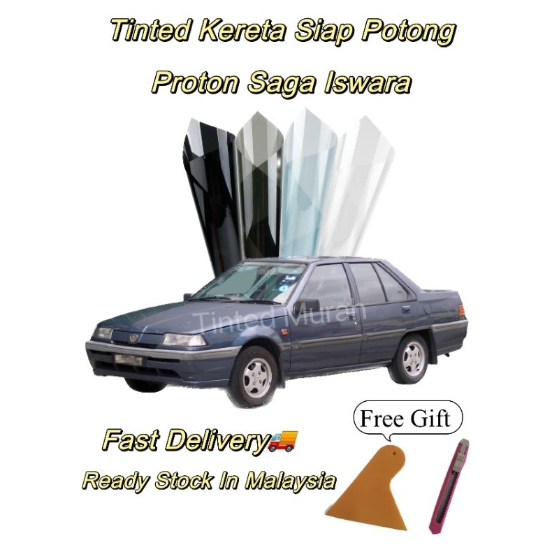 🇲🇾Proton Saga/Iswara/Saga2 LMST 4 Door Tinted 2PLY Hitam(Gelap 30% 50% ...