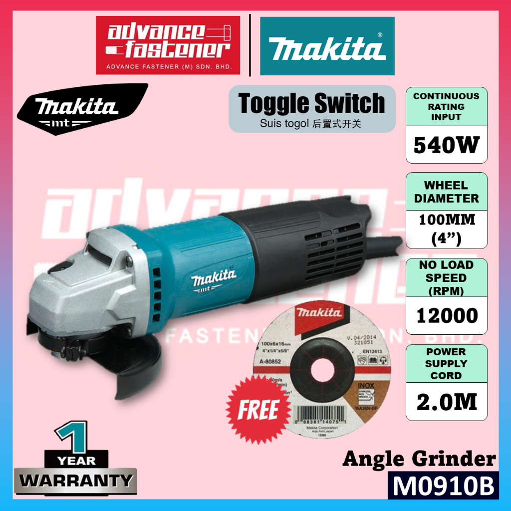 MAKITA MT Series M0910B Angle Grinder 100MM (4") | Shopee Malaysia