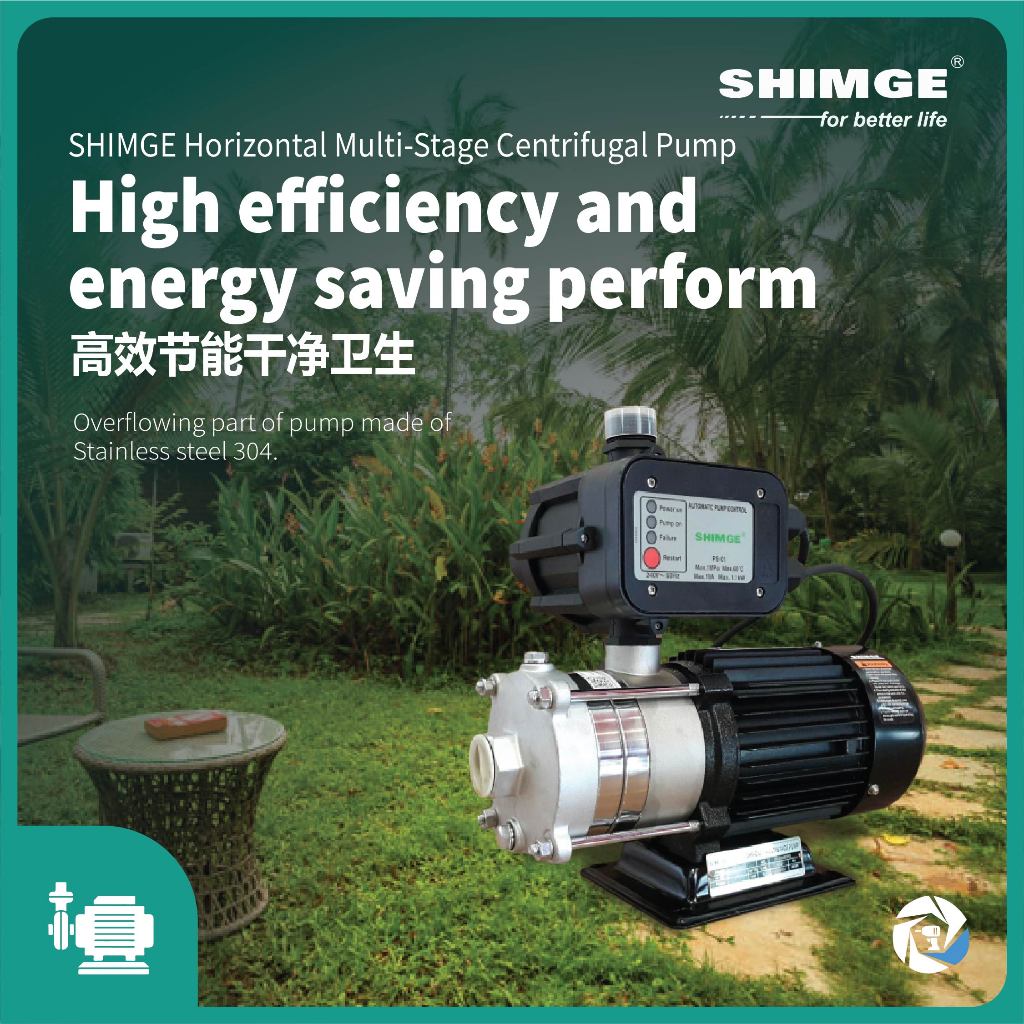 SHIMGE BWJ2 - 3 / BWJ2-3 AUTOMATIC Horizontal Multi-Stage CENTRIFUGAL WATER PUMP STAINLESS STEEL ...
