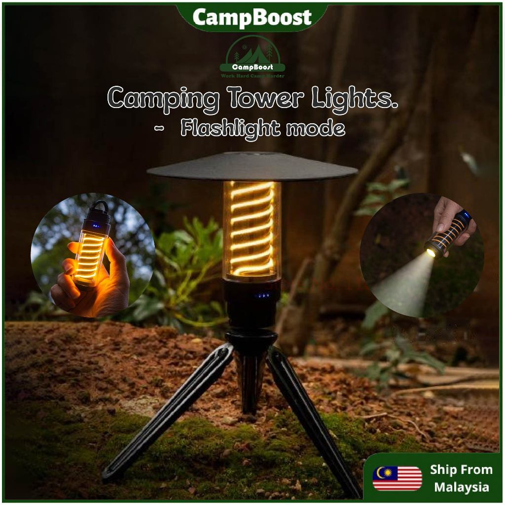 CampBoost Retro Atmosphere Spiral Tripod Led Light Lantern Light Lampu ...