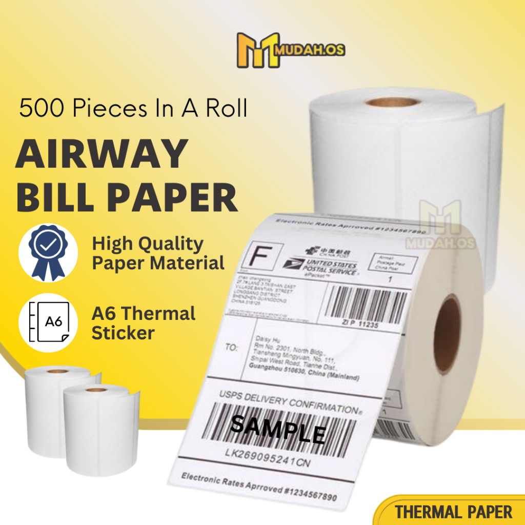 A6 Airway Bill Paper Sticker Thermal Label Sticker Parcel AWB Sticker ...