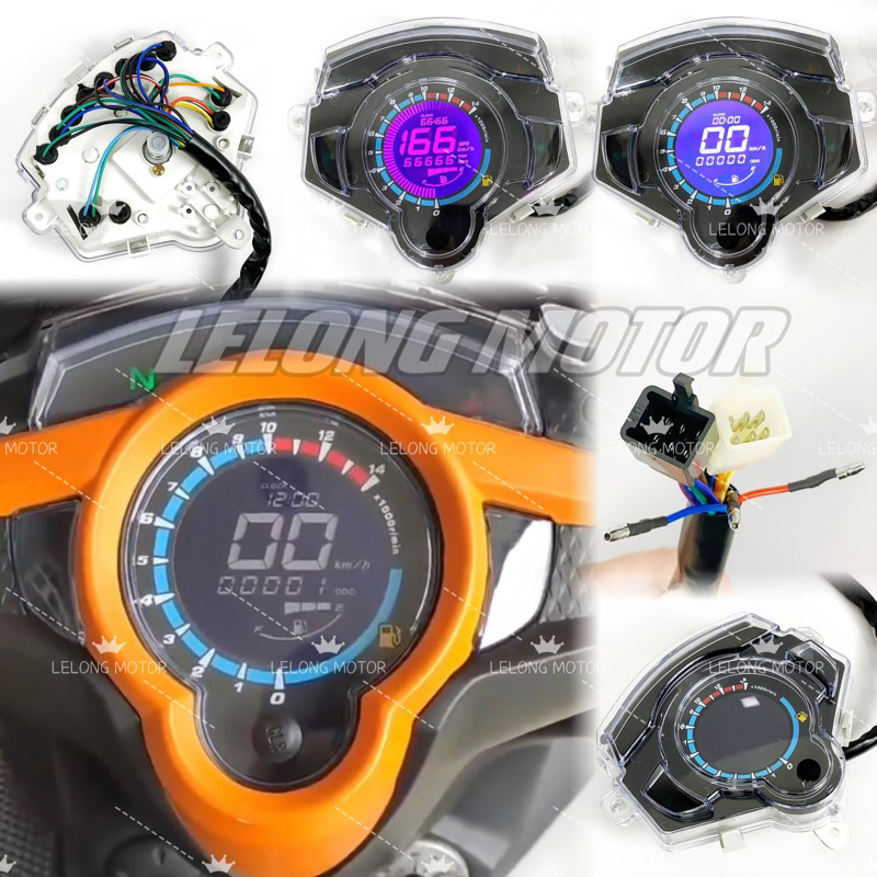 LC135 V1 V2 V3 V4 METER DIGITAL Meter+Wiring 7 Warna LED LCD Digital ...