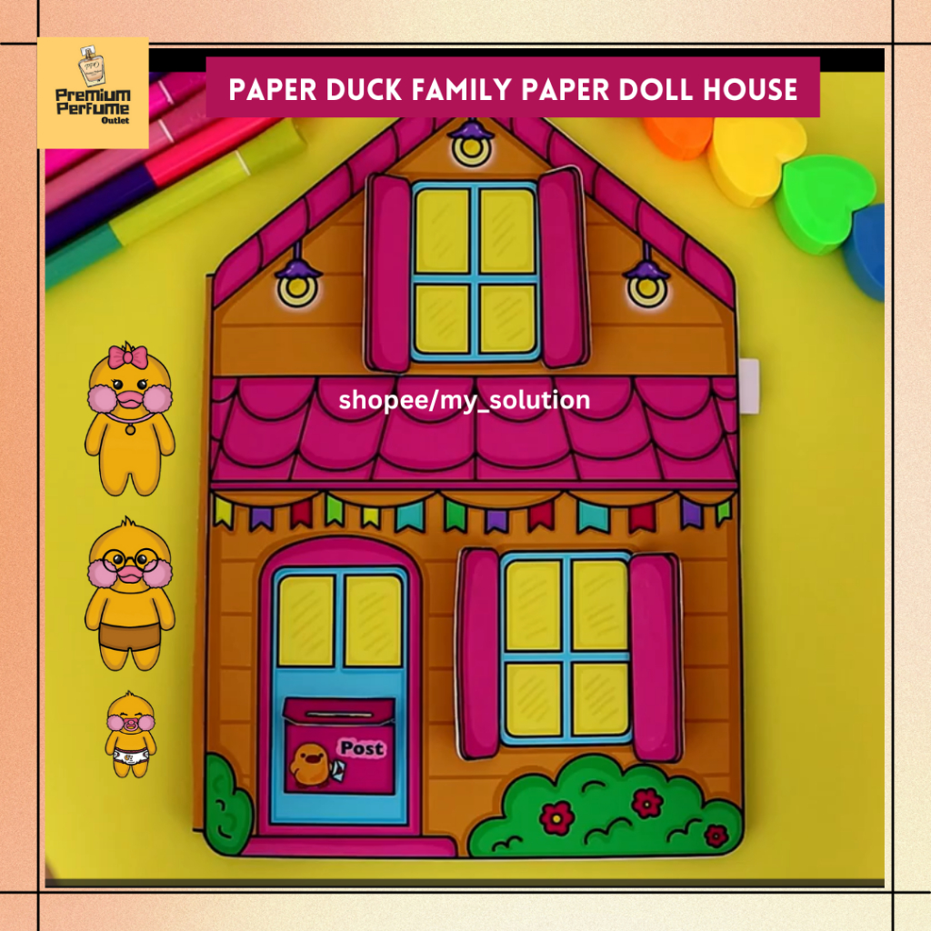 Paper Duck Family House Book Paper Doll House Book Laminated Paper DIY ...