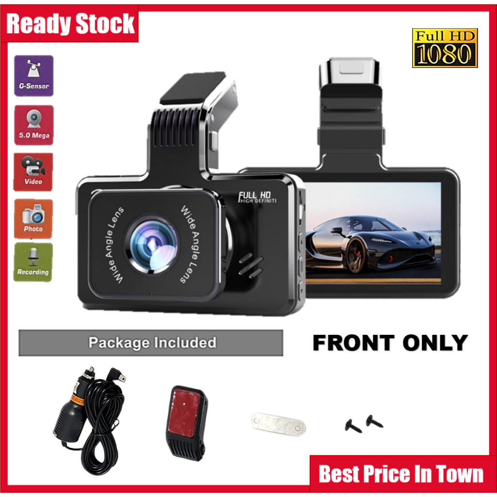Car Recorder 3.0" Vehicle HD 1080P Dashcam Car Dashboard DVR Camera ...