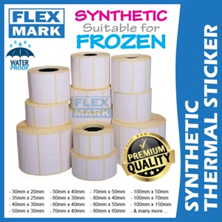 FLEXMARK Synthetic Thermal Sticker Shipping Label Barcode Paper Printer Roll 20 x 25 x 30 x 35 ...