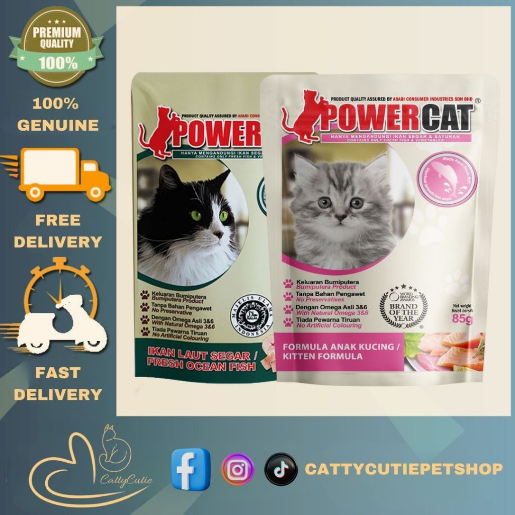 💯 ORIGINAL POWERCAT FRESH OCEAN FISH / KITTEN FORMULA WETFOOD CAT FOOD ...
